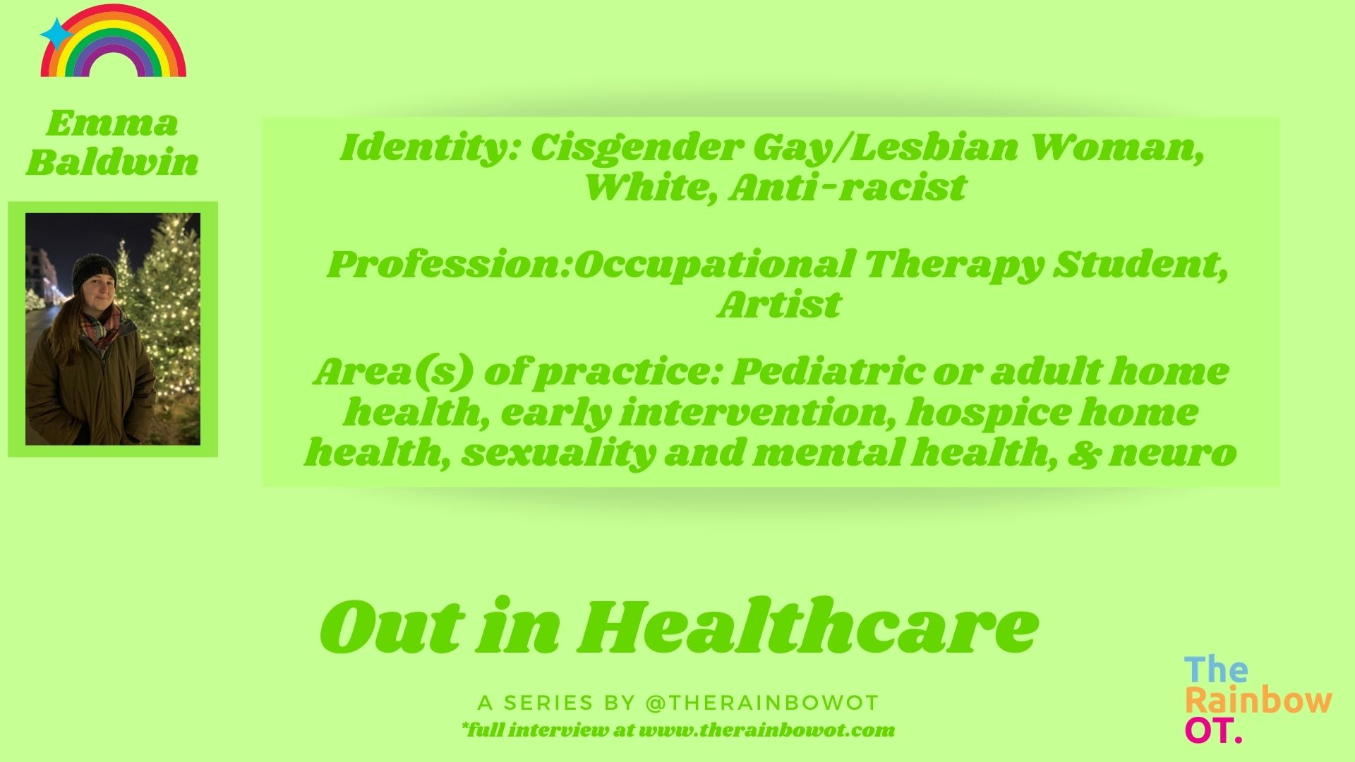 Out in Healthcare: Emma Baldwin, OTS – The Rainbow OT